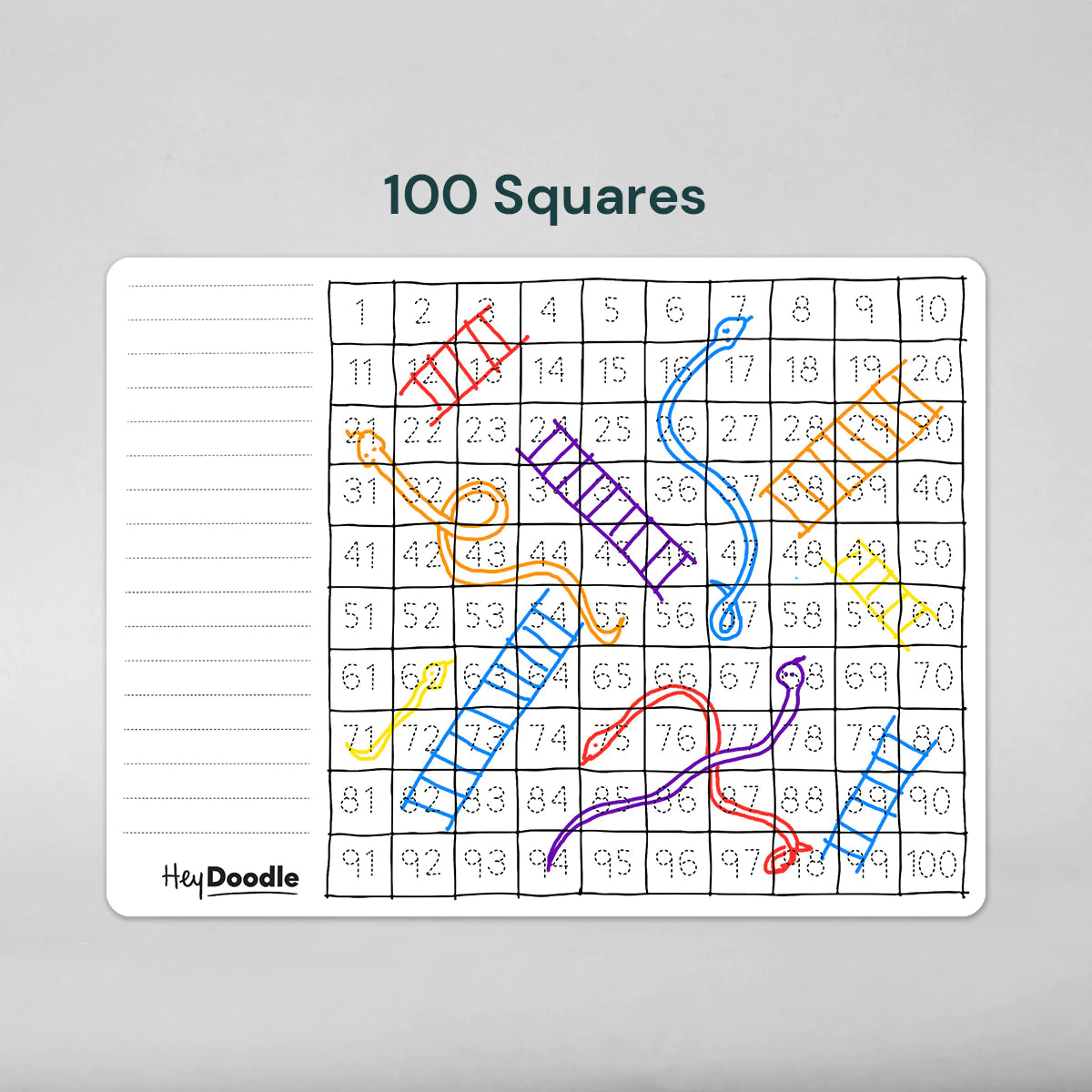 Hey Doodle - 100 Squares Reusable Coloring Mat | Nesk Kids