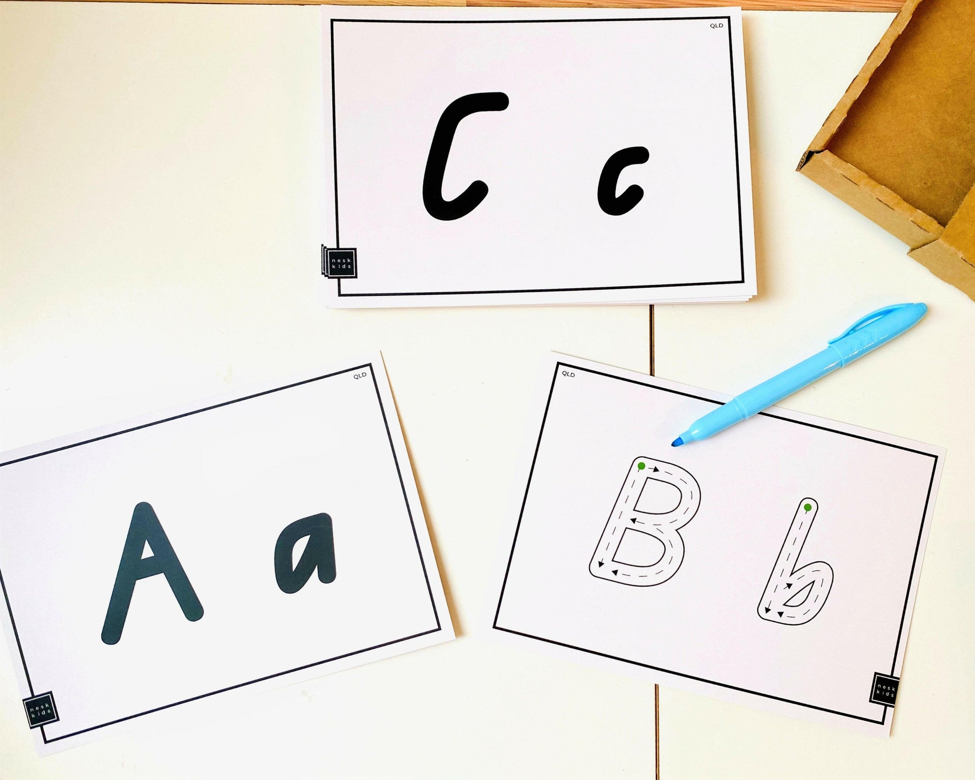 Educational Resource: School Font Alphabet Flash Cards - QLD | Nesk Kids