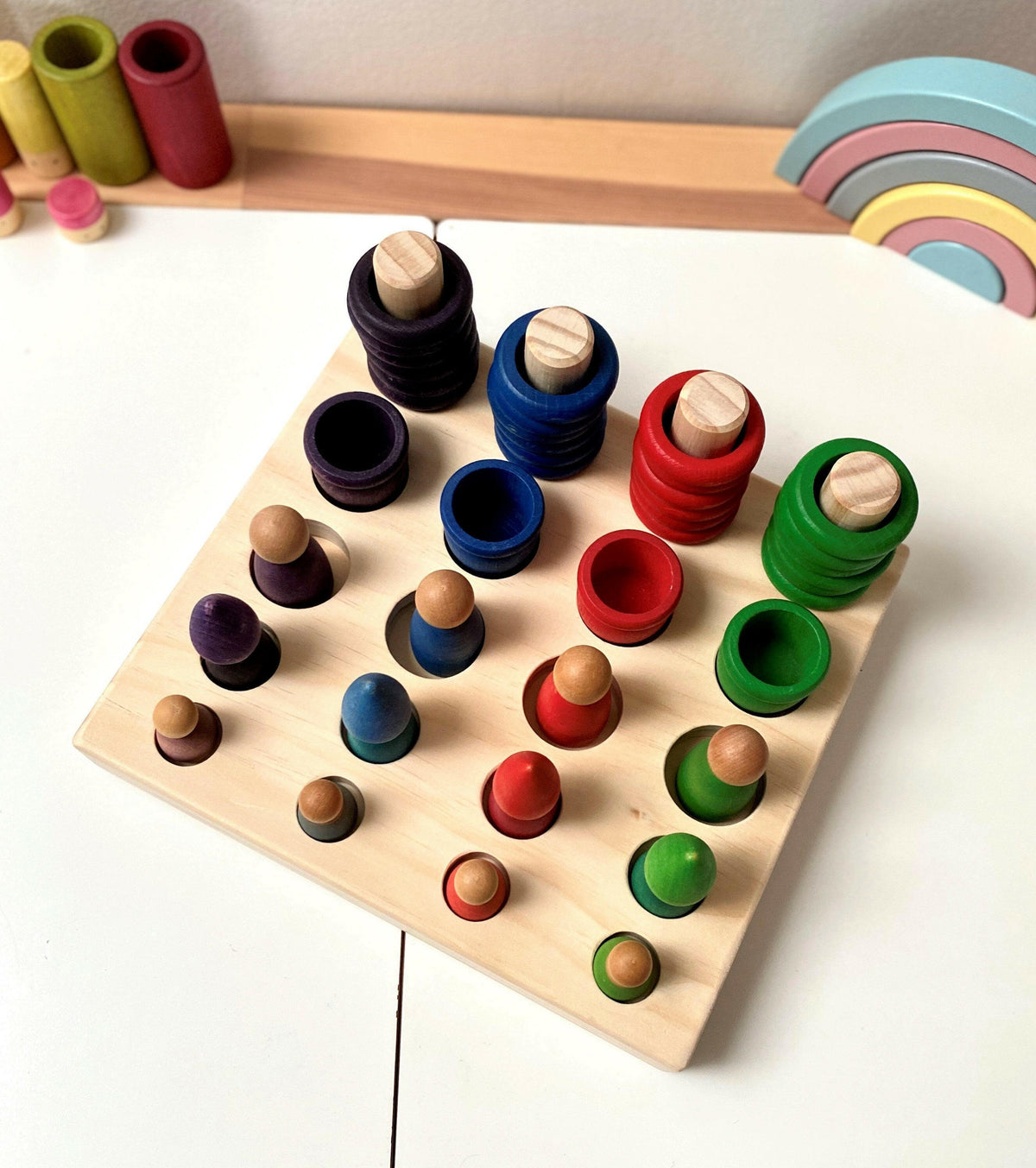 Buy Grapat Storage: Nesk Kids Wooden Sorting Board for Grapat Rings ...