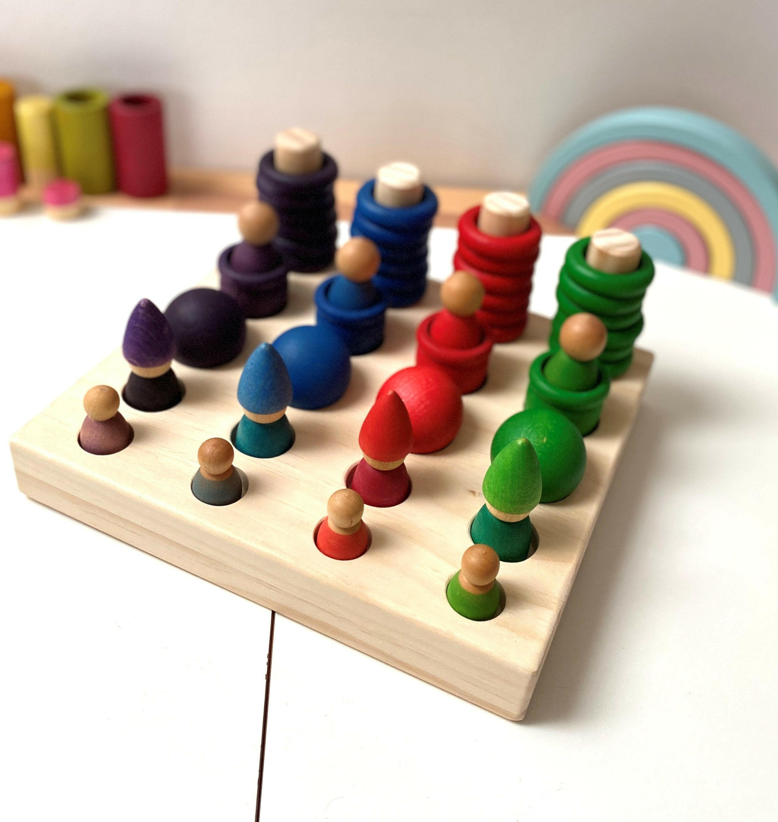 Buy Grapat Storage: Nesk Kids Wooden Sorting Board for Grapat Rings ...