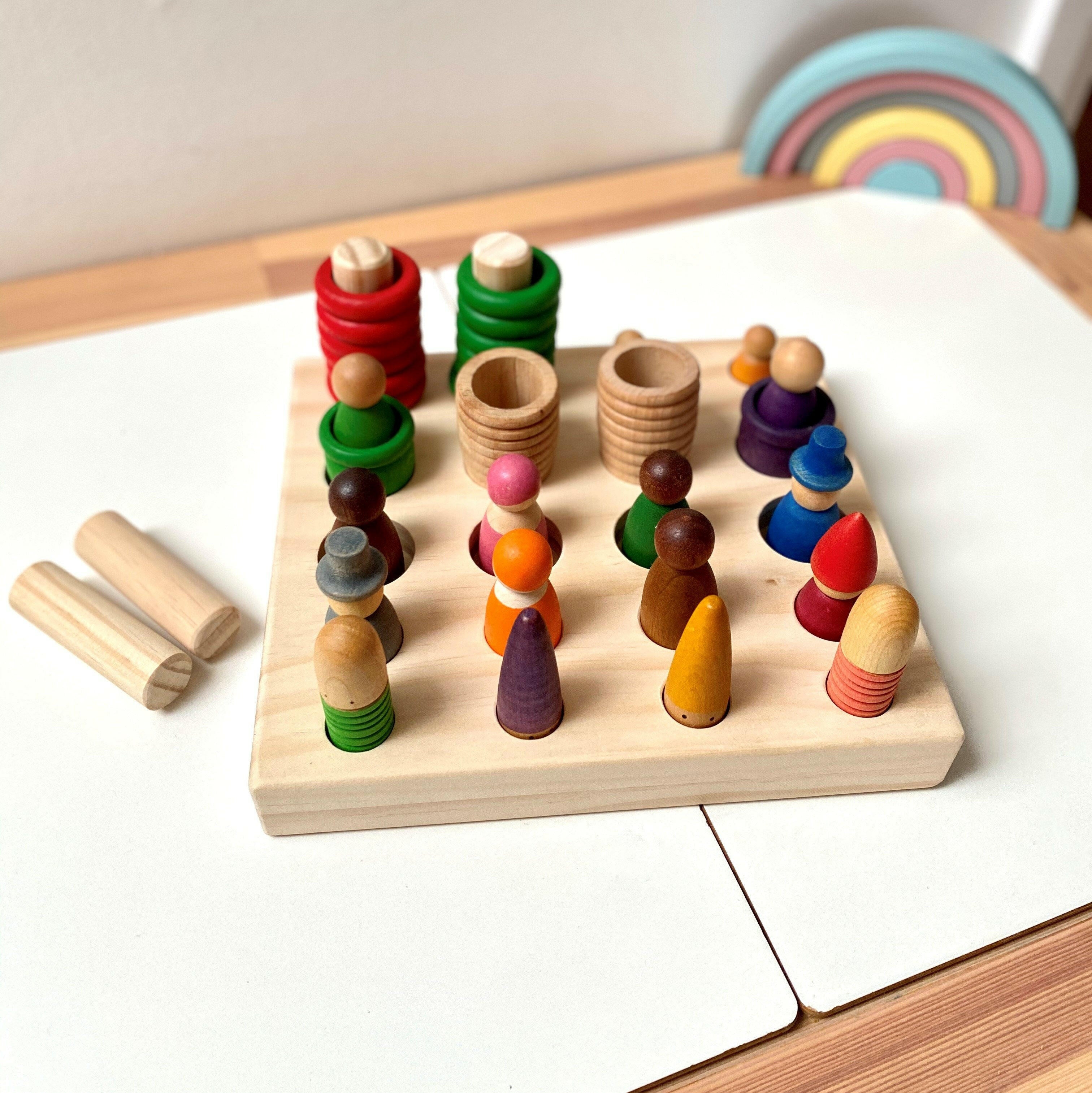 Buy Grapat Storage: Nesk Kids Wooden Sorting Board for Grapat Rings ...